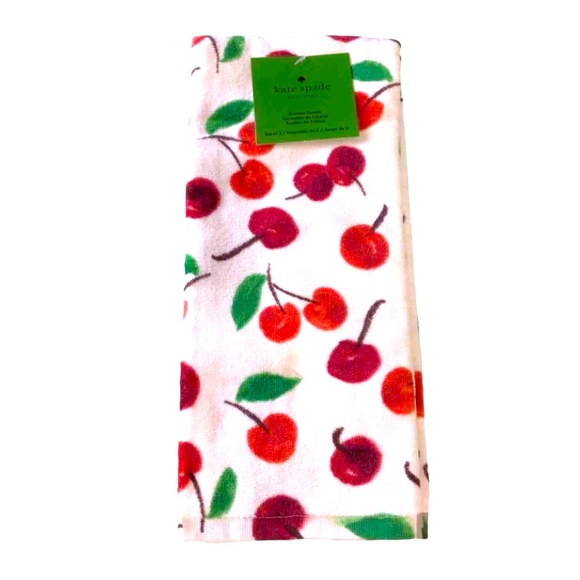 kate spade | Kitchen | Nwt Kate Spade Cherry Kitchen Towels Set Of 2 ...
